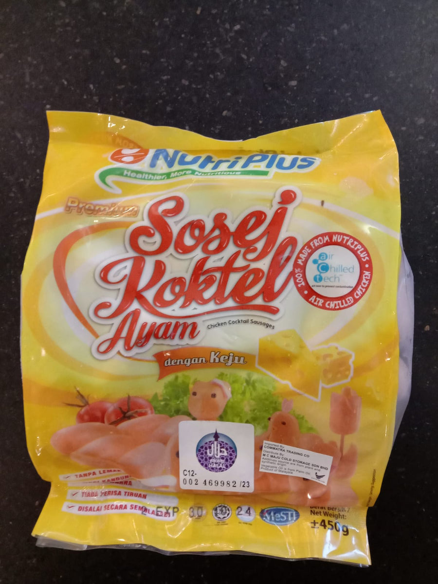 Nutriplus Cocktail Sausage Cheese 450g – MC Maju Cold Storage Sdn Bhd